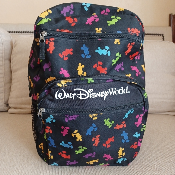 Disney | Bags | Walt Disney World Backpack Mickey Mouse Graphic Print ...